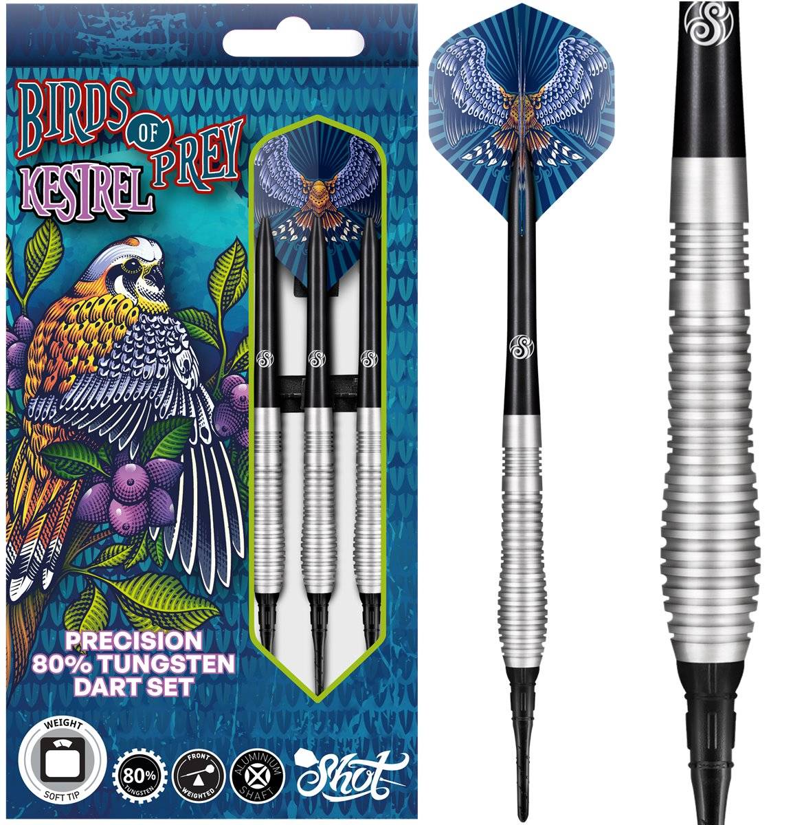 Shot! Birds of Prey Kestrel 80% Softdarts 18 Gramm Softdarts | SH-BPTSF-18