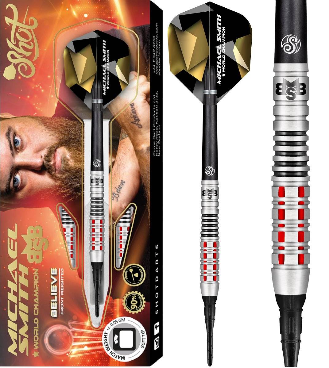 Shot Michael Smith 90% Believe Softdart 18/20 Gramm Softdarts | 18 | SH ...