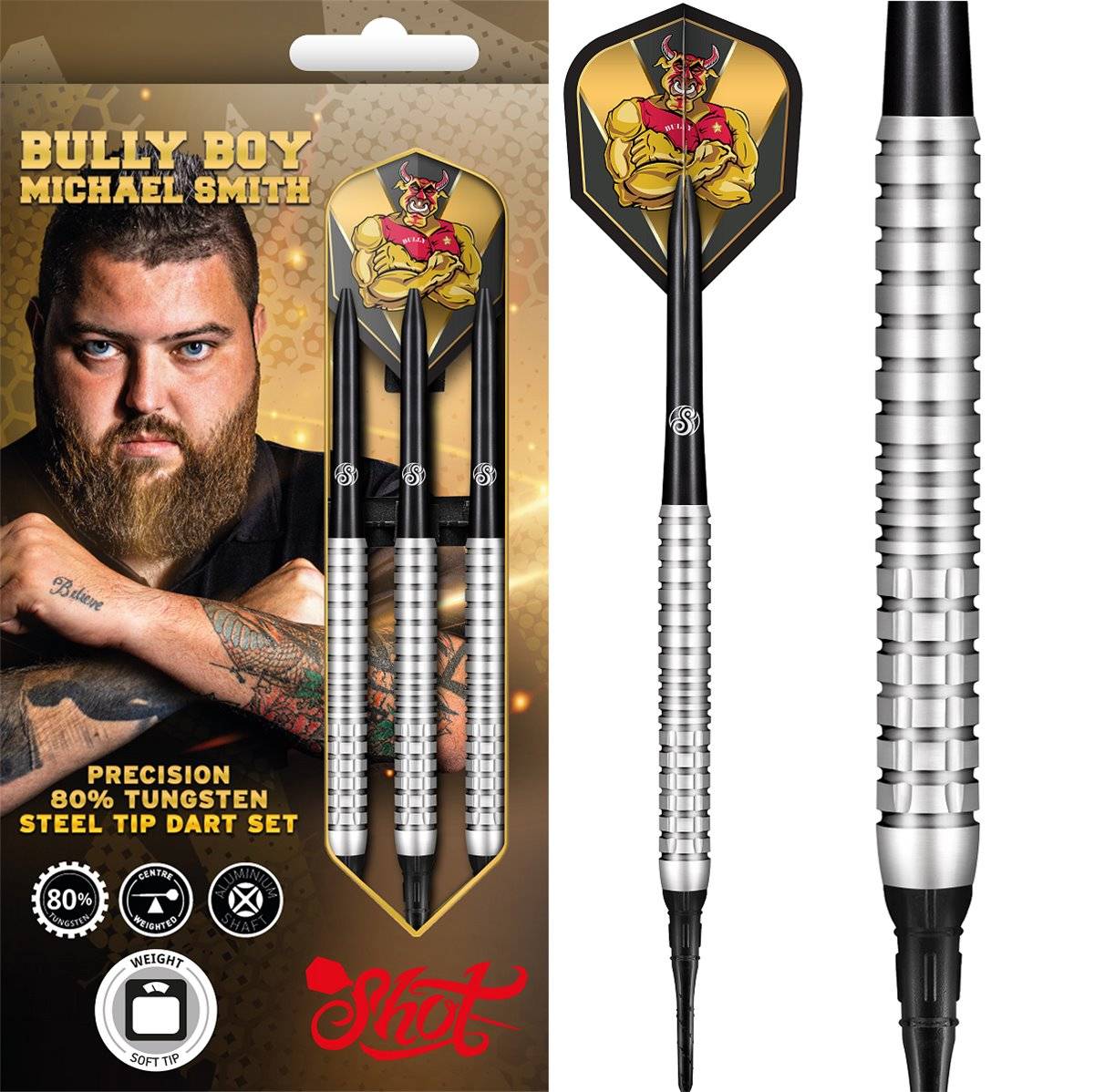 Shot Michael Smith 80% Precision Softdart 18/20 Gramm Softdarts | 18 ...